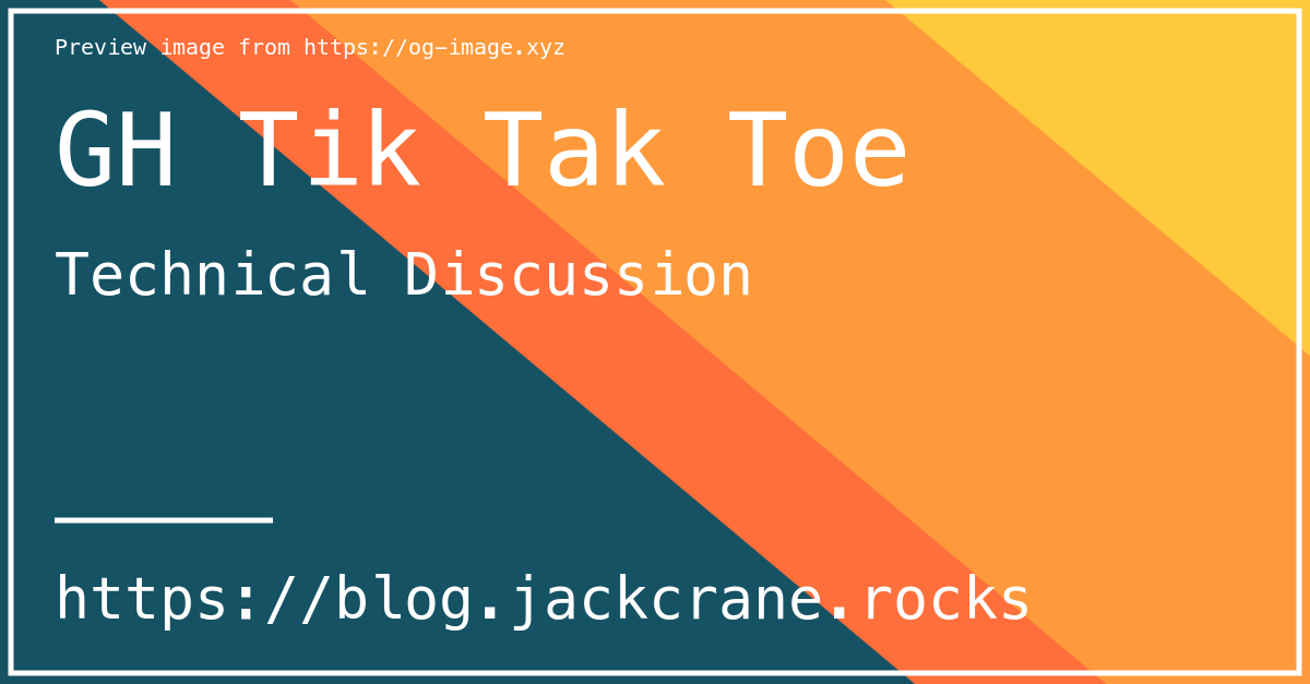 Github readme Tik Tak Toe: Technical Discussion | Jack Crane